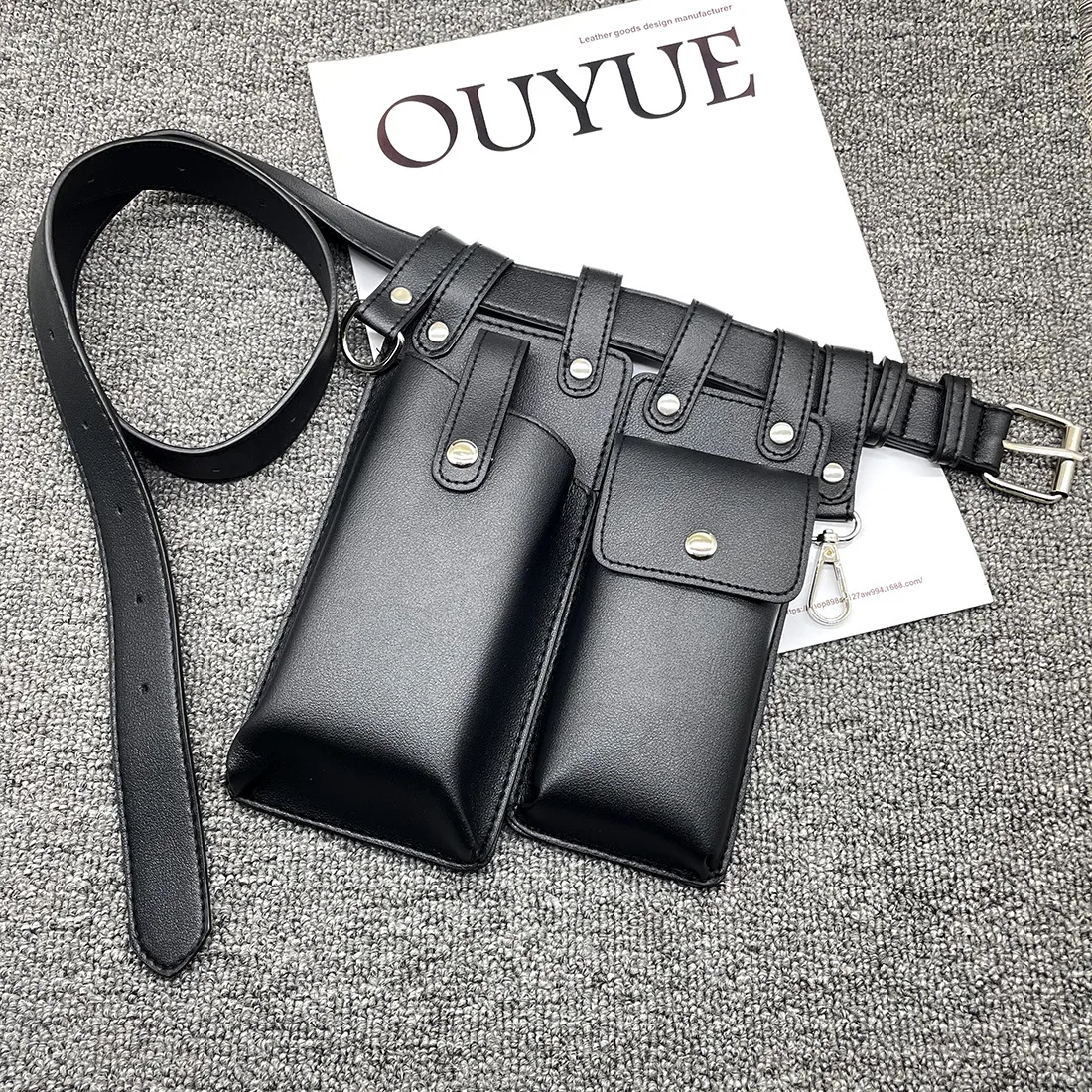 Two-piece belt waist bag cross-border European and American hip hop rap ...